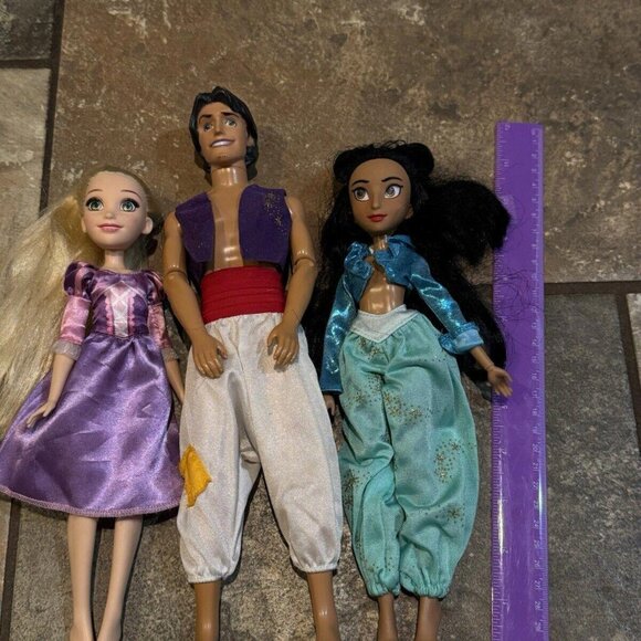 Disney | Toys | 3 Disney Doll Lot Articulated Rapunzel Jasmine Flynn ...